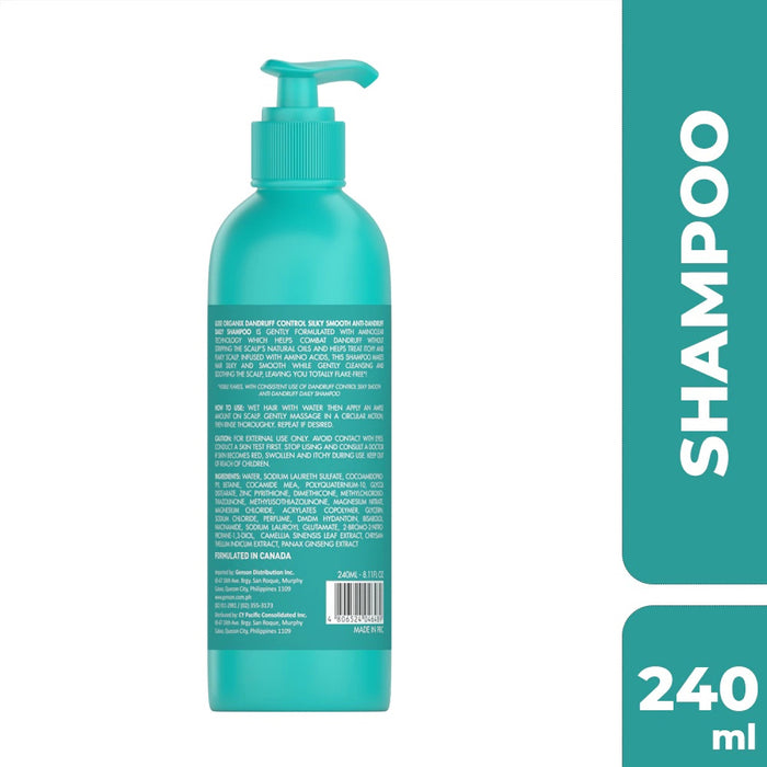 Dandruff Control Silky Smooth Shampoo 240ml | Luxe Organix Australia