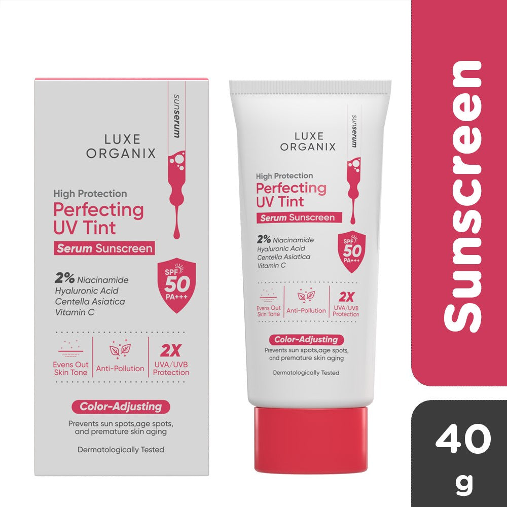 High Protection Perfecting UV Tint Serum Sunscreen SPF 50 PA + 40g | Luxe Organix Australia